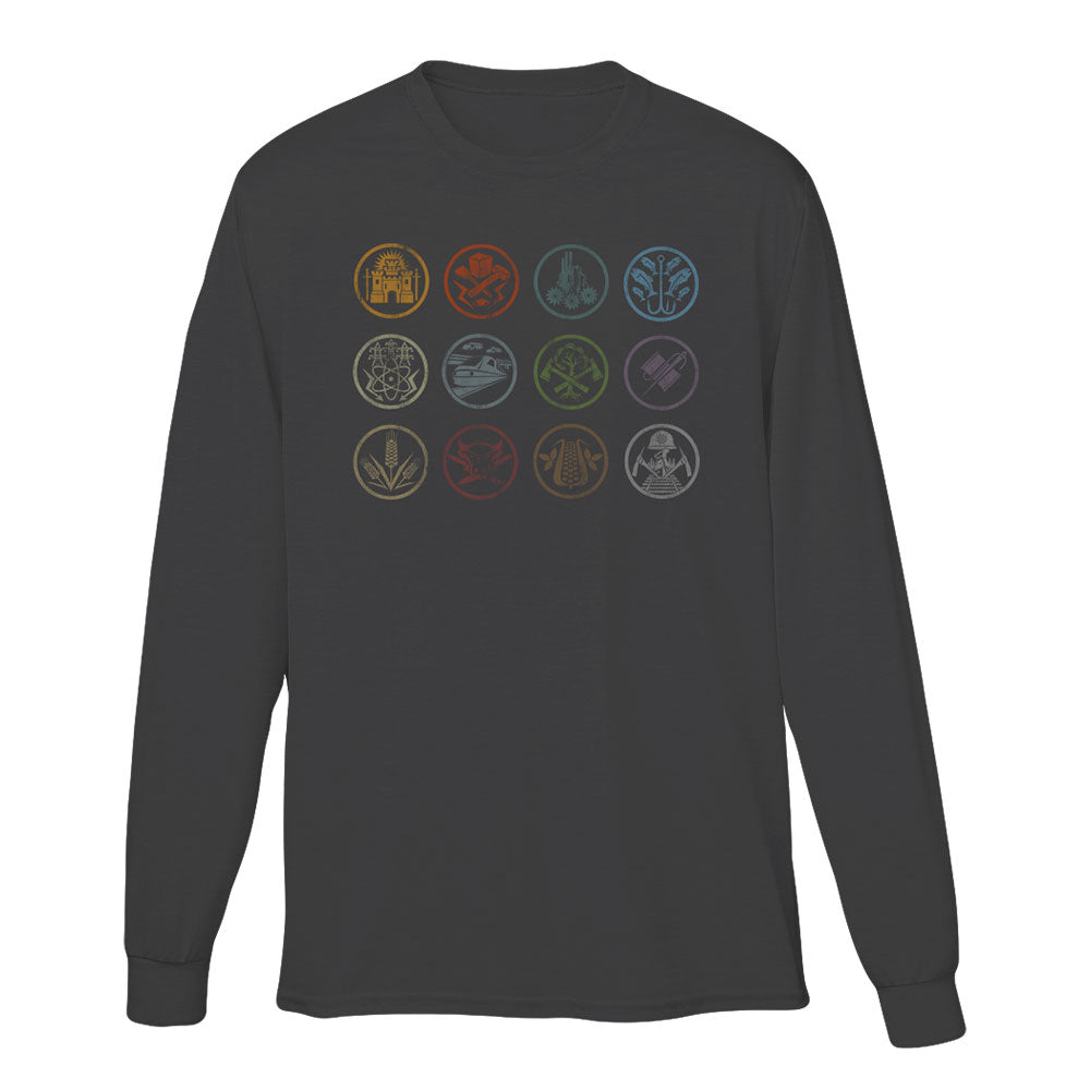 The Hunger Games District Logo Charcoal Long Sleeve Tee – Lionsgate Shop